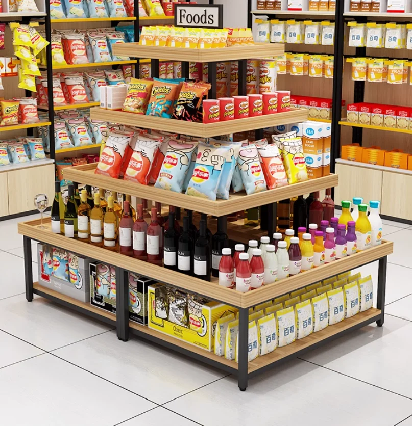 Display-cabinet-Supermarket-shelves-snack-piling-fruit-specialty ...