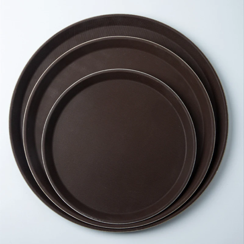 Tea-Cup-Tray-Tempered-plastic-Durable-Anti-slip-Waiter-Round-Tray-Fruit ...