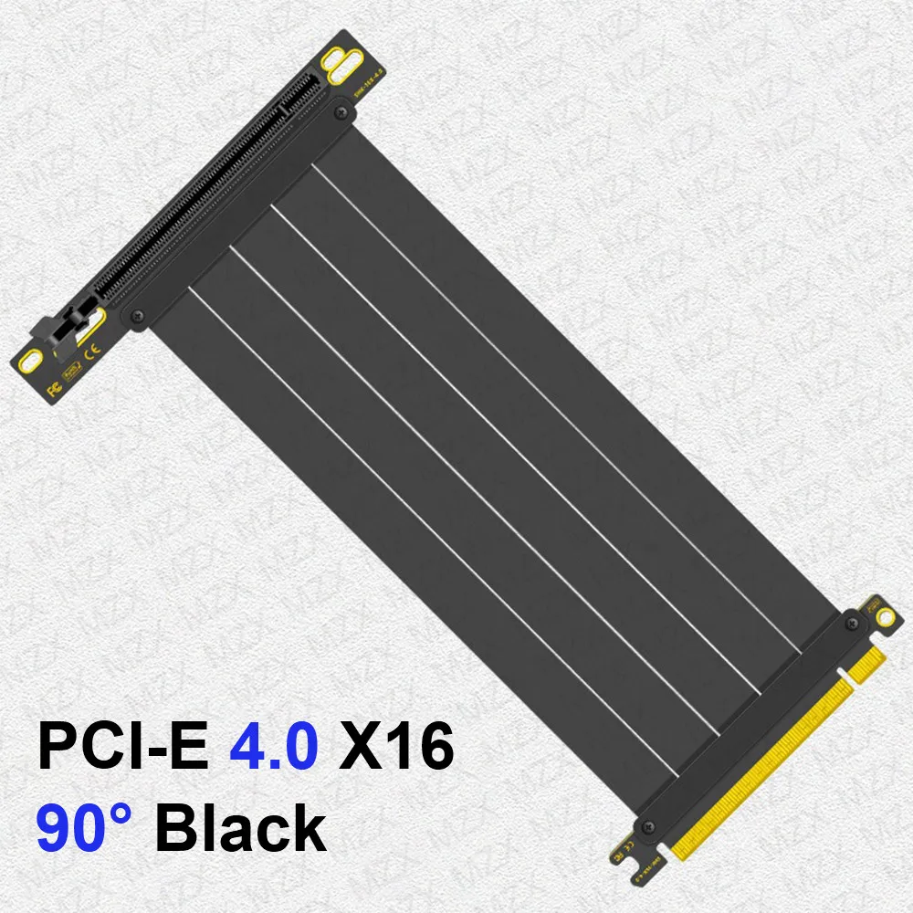 MZX PCIE 4.0 3.0 16X Riser Cable 90/180 Degree Mount Video Graphics Card Extension PCI Flexible ...