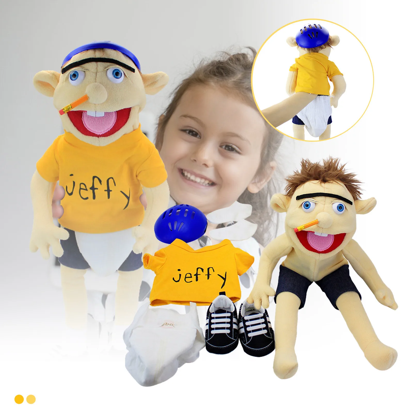 58cm-Large-Jeffy-Boy-Hand-Puppet-Children-Soft-Doll-Police-Talk-Show ...