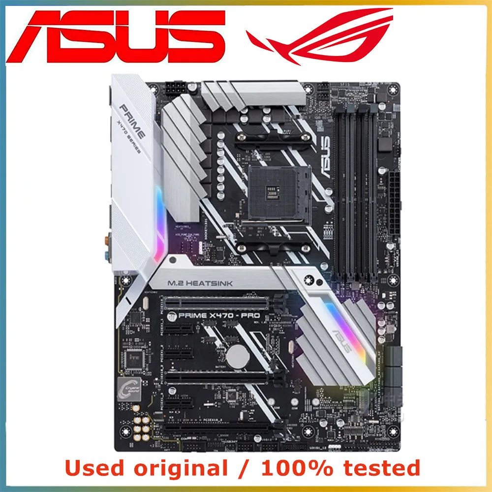 Placa-mãe do computador desktop, placa-mãe para ASUS, PRIME X470-PRO, AM4, DDR4, 64G, SATA III ...