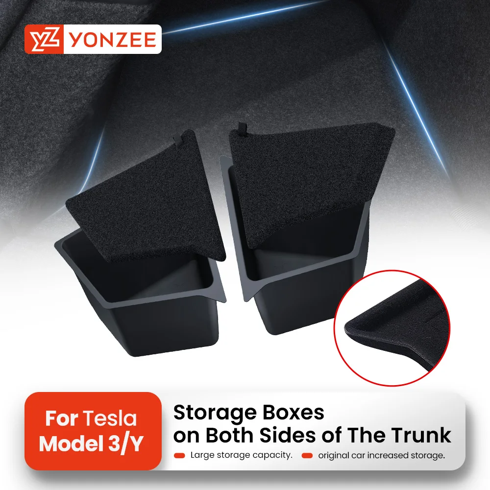 YZ For Tesla Model 3 Y Highland 2021-24 Car Trunk Side Storage Box ...