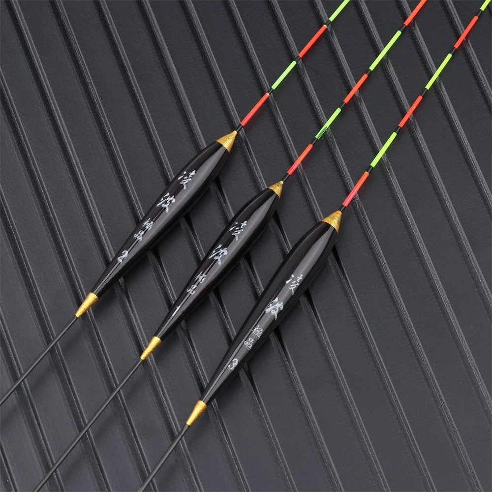 3pcs Wood Fishing Float Fluorescent High Sensitivity Bobber Luminous ...