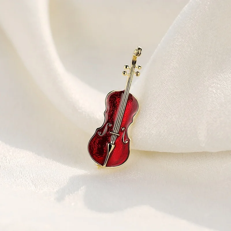 Broches-cl-ssicos-do-esmalte-vermelho-para-mulheres-broches-do-violino ...