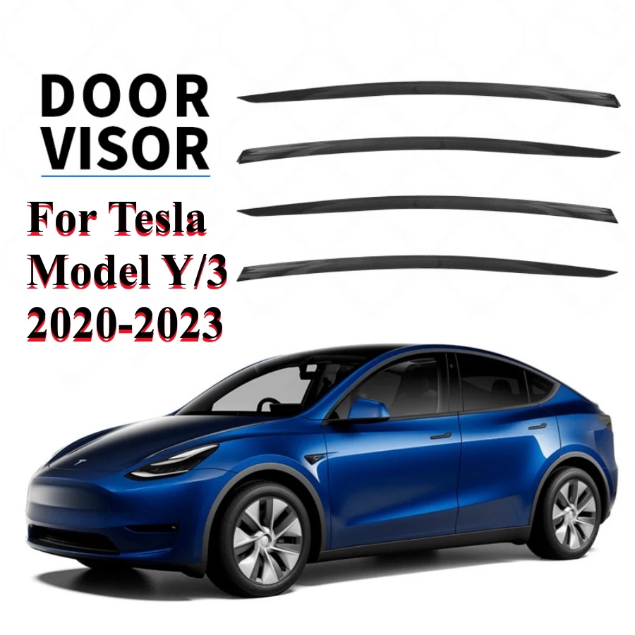 4PCS-Set-for-Tesla-Model-Y-Model-3-Out-Channel-Side-Window-Visors-ABS ...