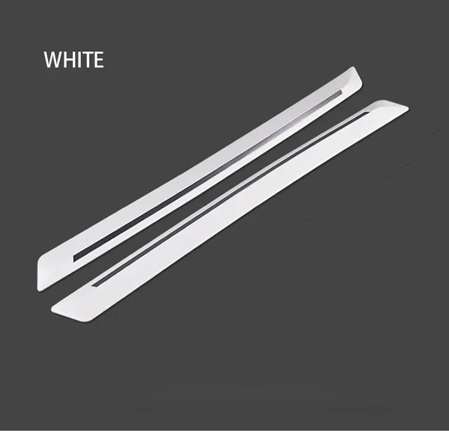 2PCS Universal Car Front Rear Bumper Protector Strip Rubber Chrome ...