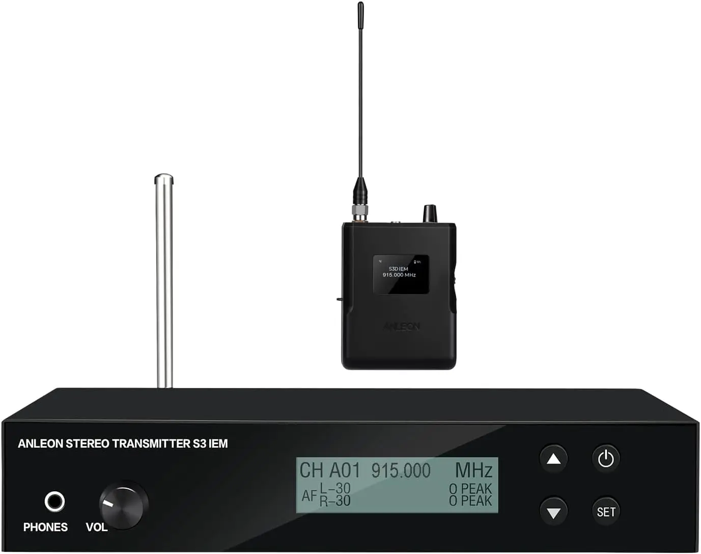 ANLEON S3D Professional UHF Stereo Wireless In-Ear Monitor IEM System ...