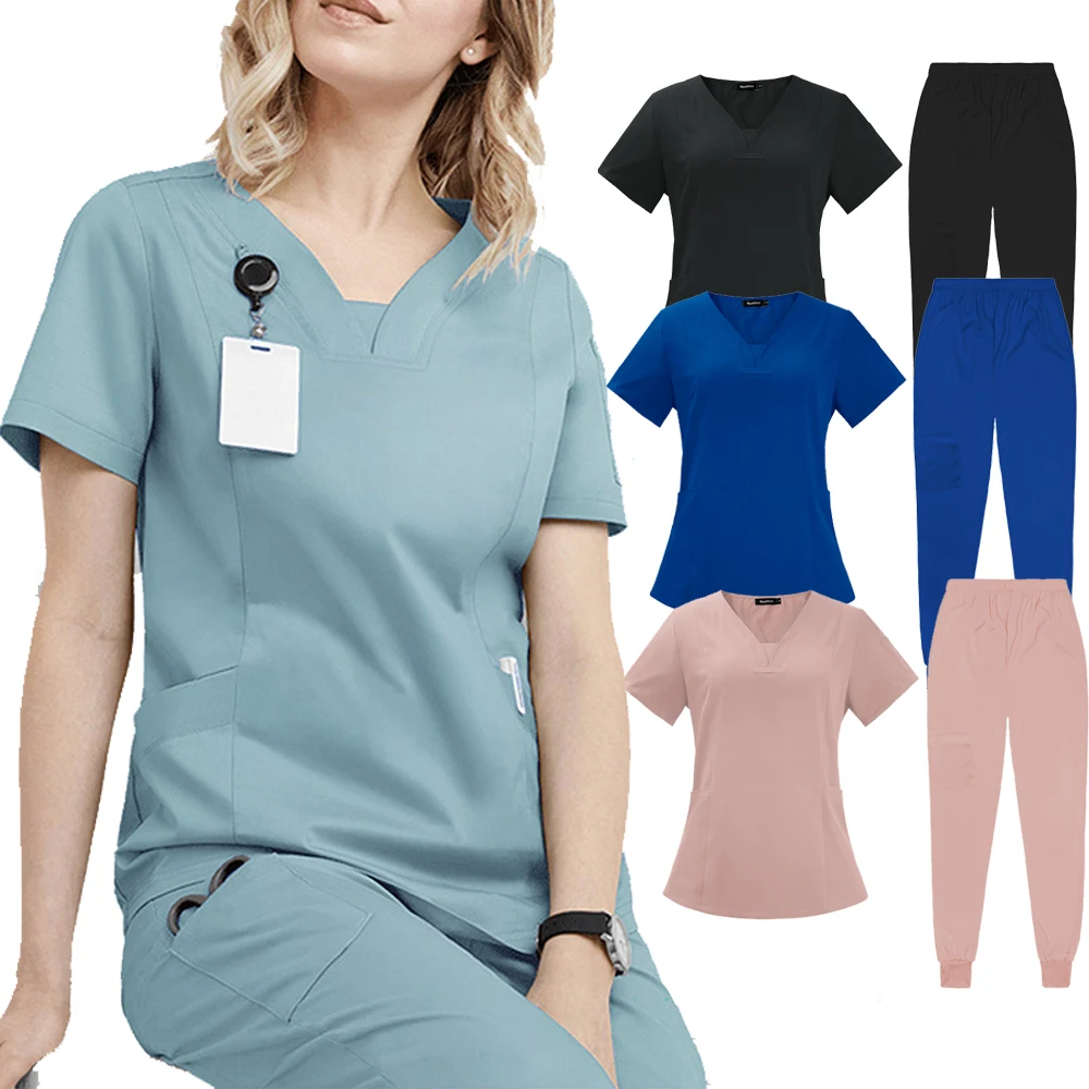 Surgical-Uniforms-Woman-Scrub-Set-Medical-Nurse-Beauty-Salon-Workwear ...