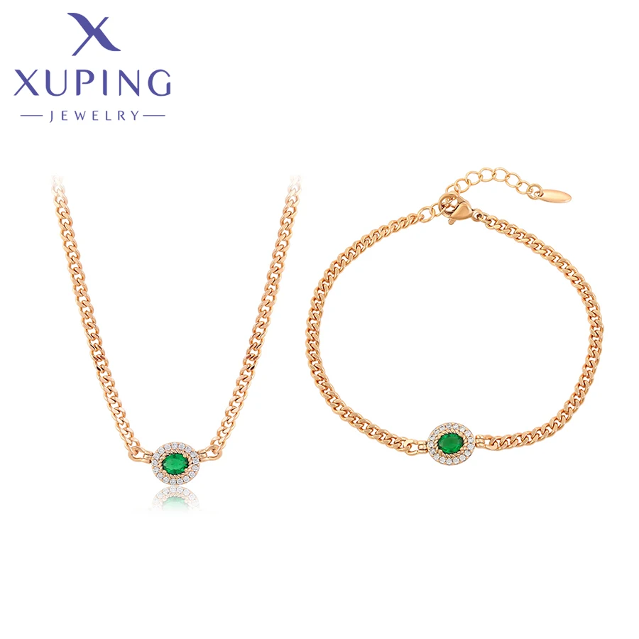 Xuping-Jewelry-New-Arrival-Fashion-Gold-Color-Bracelet-Necklace-Set-for ...