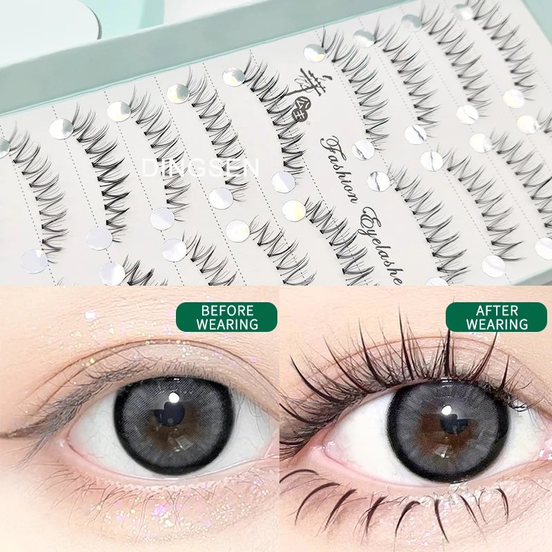 5-7-10-Pairs-Lashes-Transparent-Stem-Eyelashes-Lashes-Manga-Individual ...