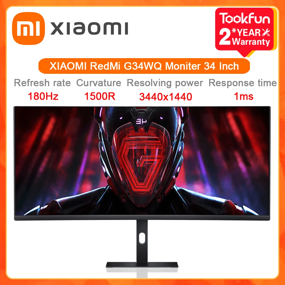 XIAOMI-RedMi-G34WQ-LCD-Monitors-gamer-3440x1440-34-Inch-1500r-21-9 ...