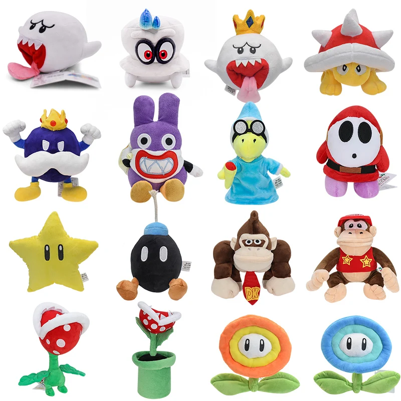Super Mario Plush Toy Super Star Ice Flower Nabbit Donkey Kong Spiny ...