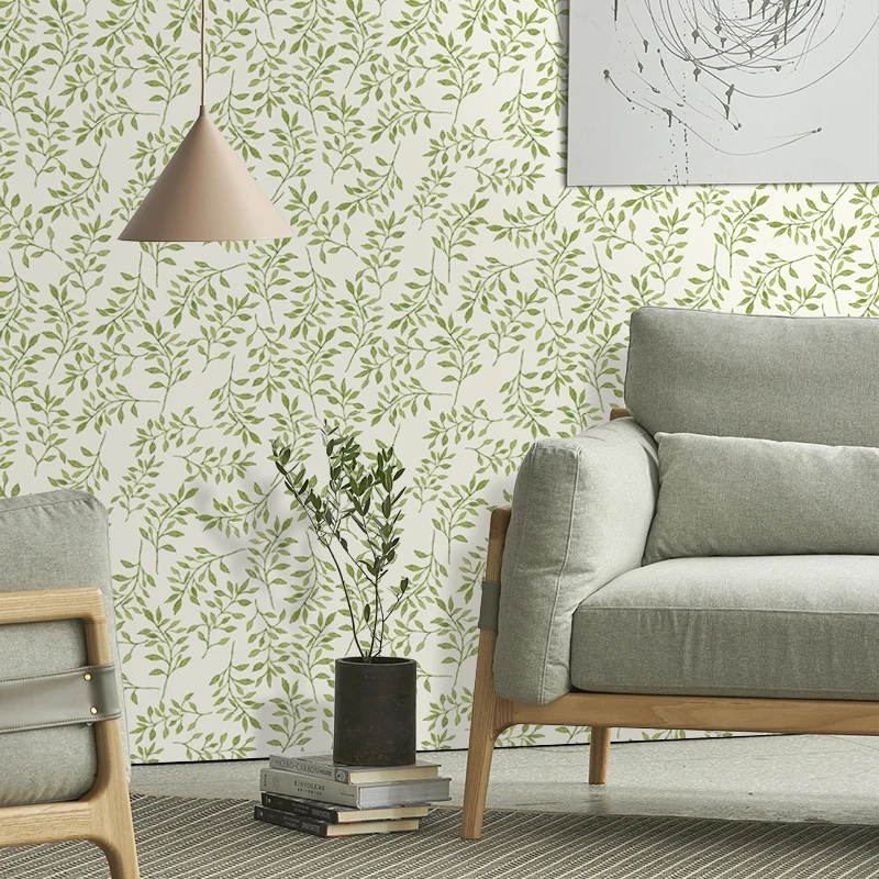 Peel-and-Stick-Green-Leaf-Floral-Wallpapers-Vinyl-Self-Adhesive ...
