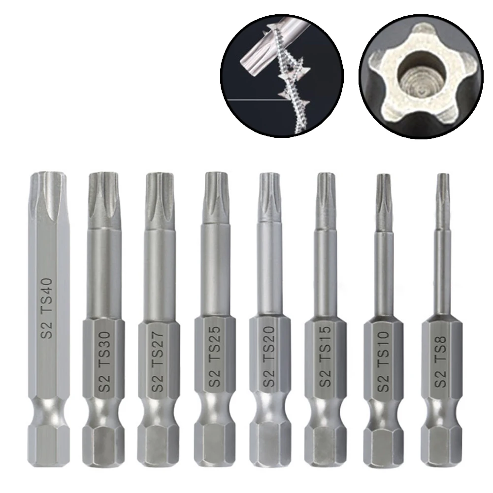 8Pcs-50mm-Magnetic-Screwdriver-Bit-Set-1-4-Hex-Shank-Five-Point-Torx ...