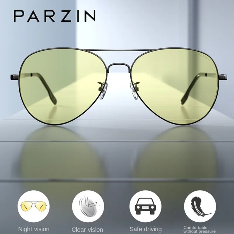 PARZIN-Night-Vision-Glasses-for-Driving-Men-Anti-Glare-Pilot-Night ...