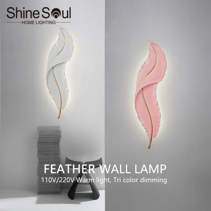 Modern-LED-Wall-Lapm-Nordic-Creative-Feather-Wall-Light-Bedroom-Bedhead ...