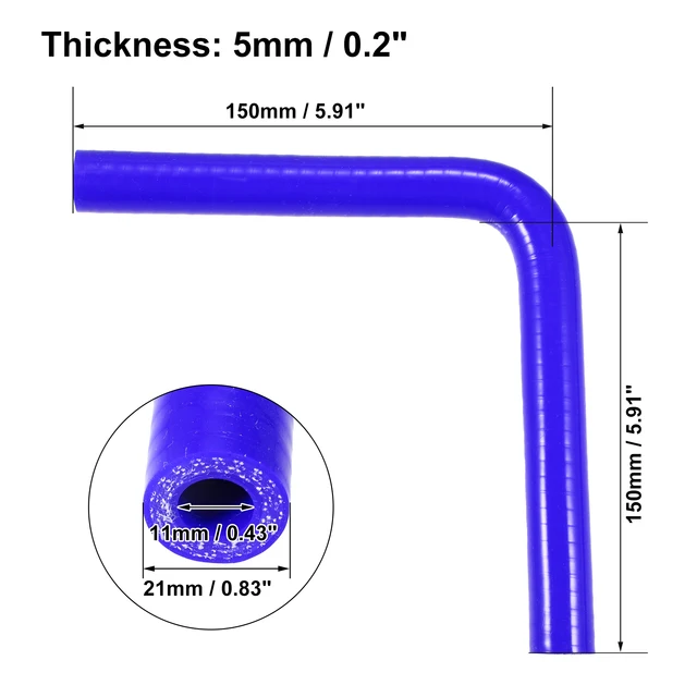UXCELL 엘보 실리콘 호스 커플러 인터쿨러 튜브, 90 도 9.5mm, 11mm, 13mm, 16mm, 19mm, 22mm, 25mm, 28mm, 32mm, 35mm ...