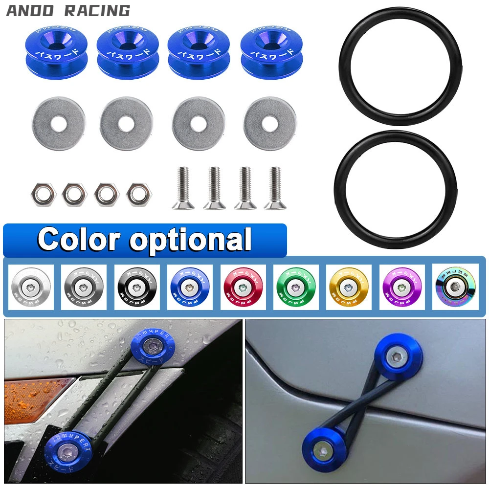 Aluminum Universal JDM Quick Release Fasteners Bumper Fender Washers ...