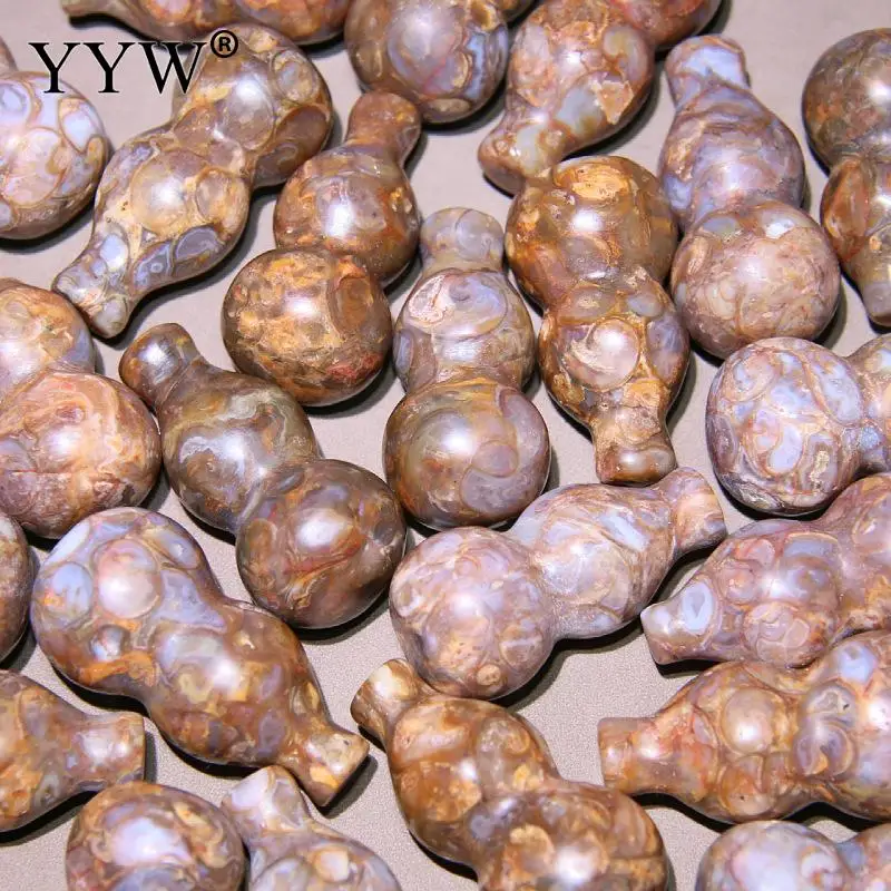 1-PC-Random-Color-Cucurbit-Shaped-Vein-Tibetan-Agate-Calabash-Stone-For ...