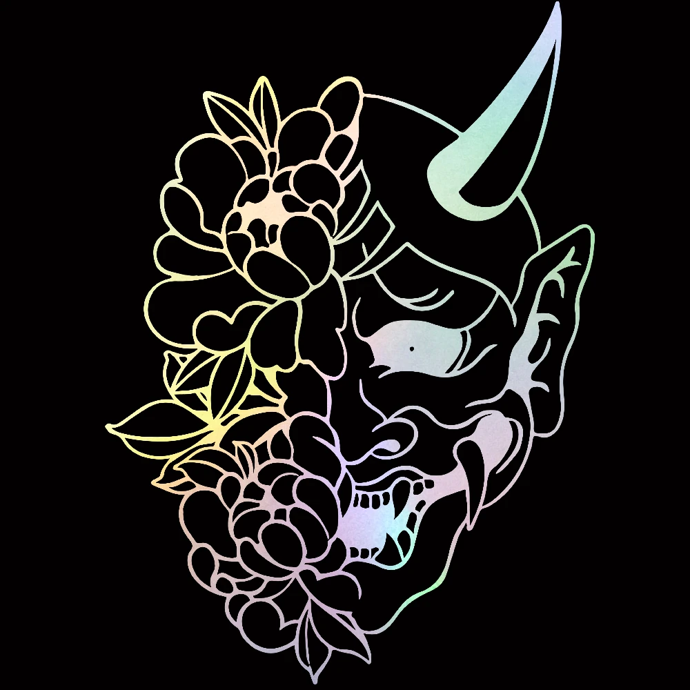 Flower Demon Hannya Mask Car Stickers Decals for Exterior Japanese JDM ...
