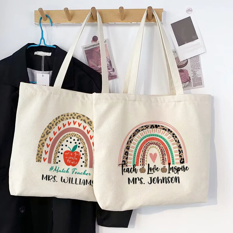 Bolsa-tote-personalizada-arco-ris-com-nome-bolsa-de-ombro-de-lona-para ...