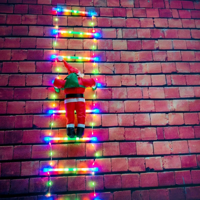 Santa-Climbing-Ladder-Lights-LED-Lighted-Ladder-Indoor-Outdoor-Garden ...