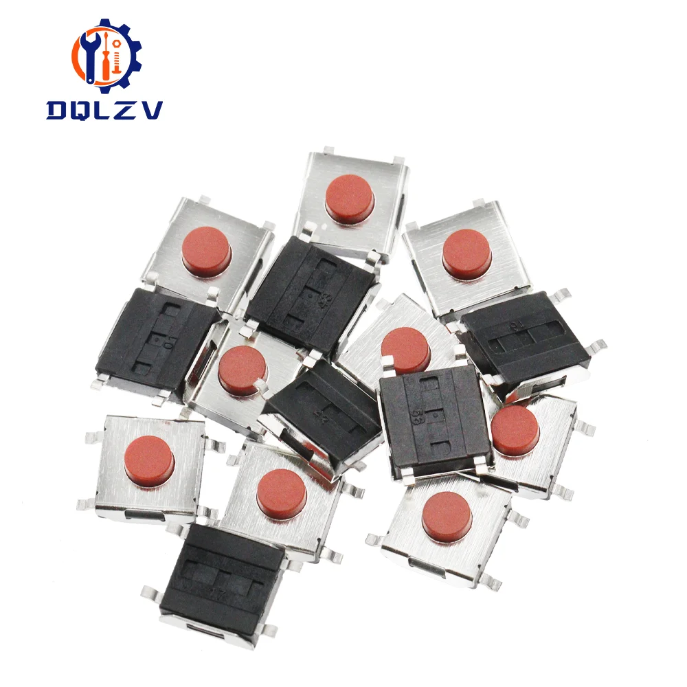 6X6X3-1MM-SMD-Switch-4Pin-Touch-Micro-Switch-Push-Button-Switches-Red ...