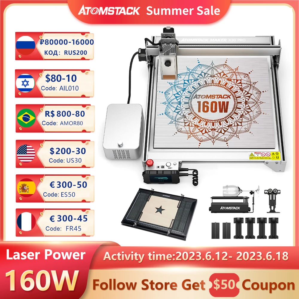 噴霧器スタックx30pro 160wレーザー彫刻機33w出力CNC金属彫刻デュアル空気補助アプリ制御サポートオフライン| | - AliExpress