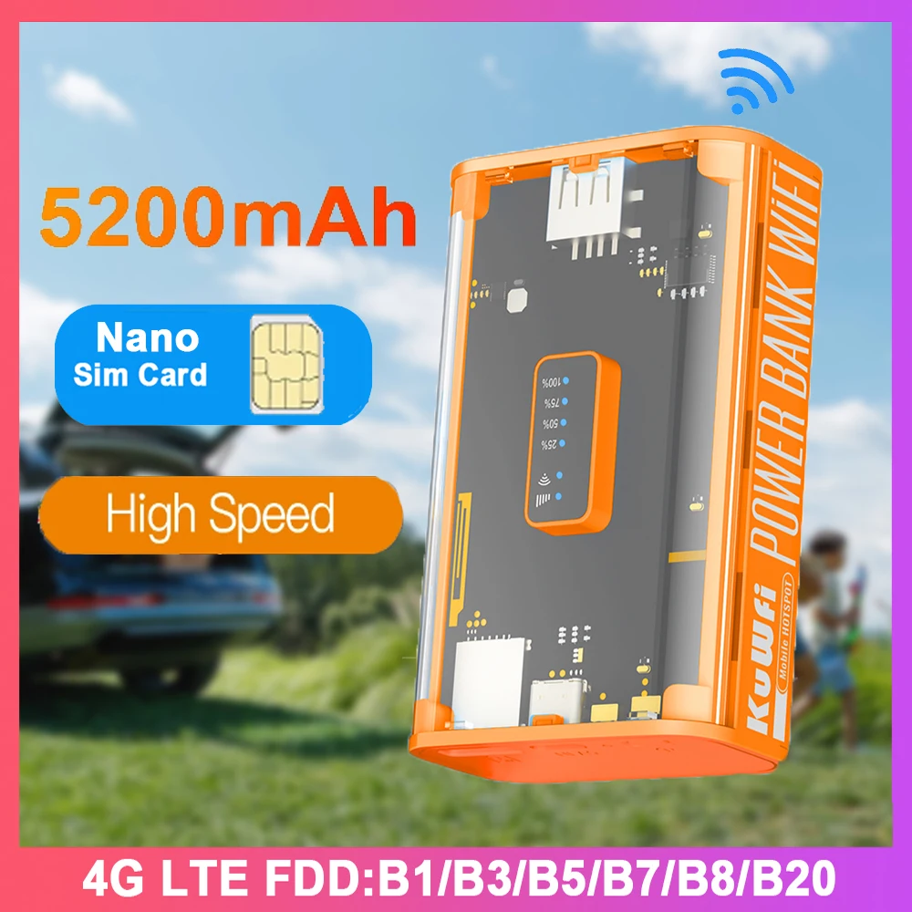 KuWFi-5200mAh-4G-Mobile-Router-150Mbps-Proteble-Travel-LTE-Router-USB ...