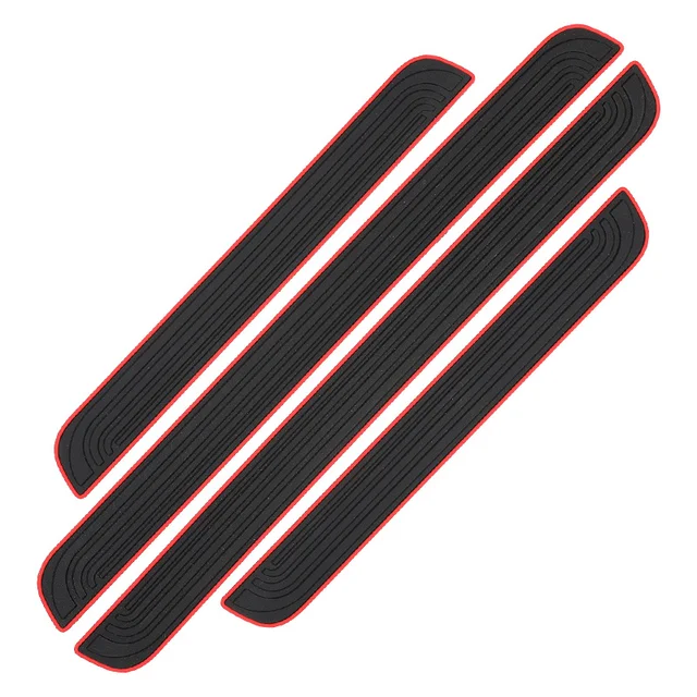 4pcs Rubber Car Door Sill Scuff Covers Black Door Panel Guards ...