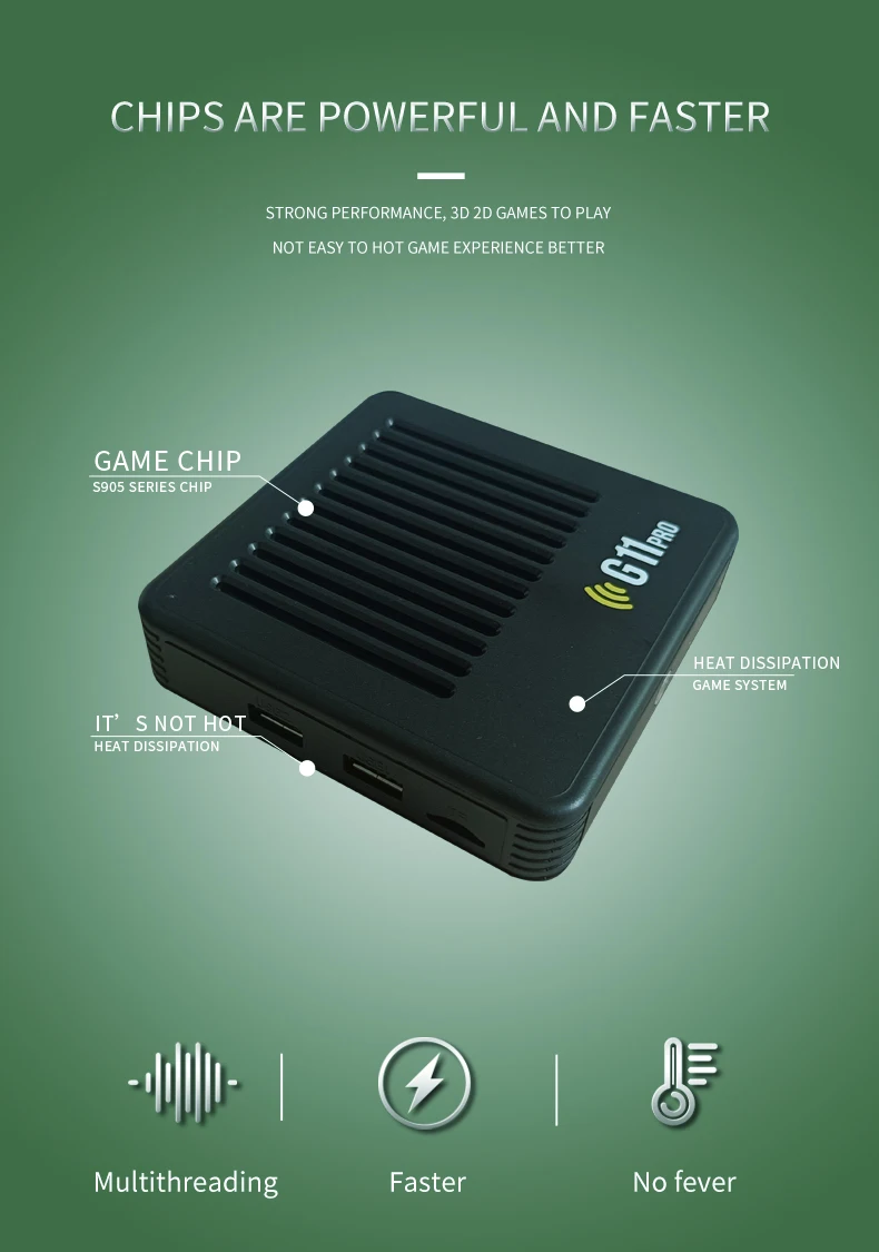 G11 Pro 4K HD Video Game Console 2.4G 256GB Wireless Controller ...