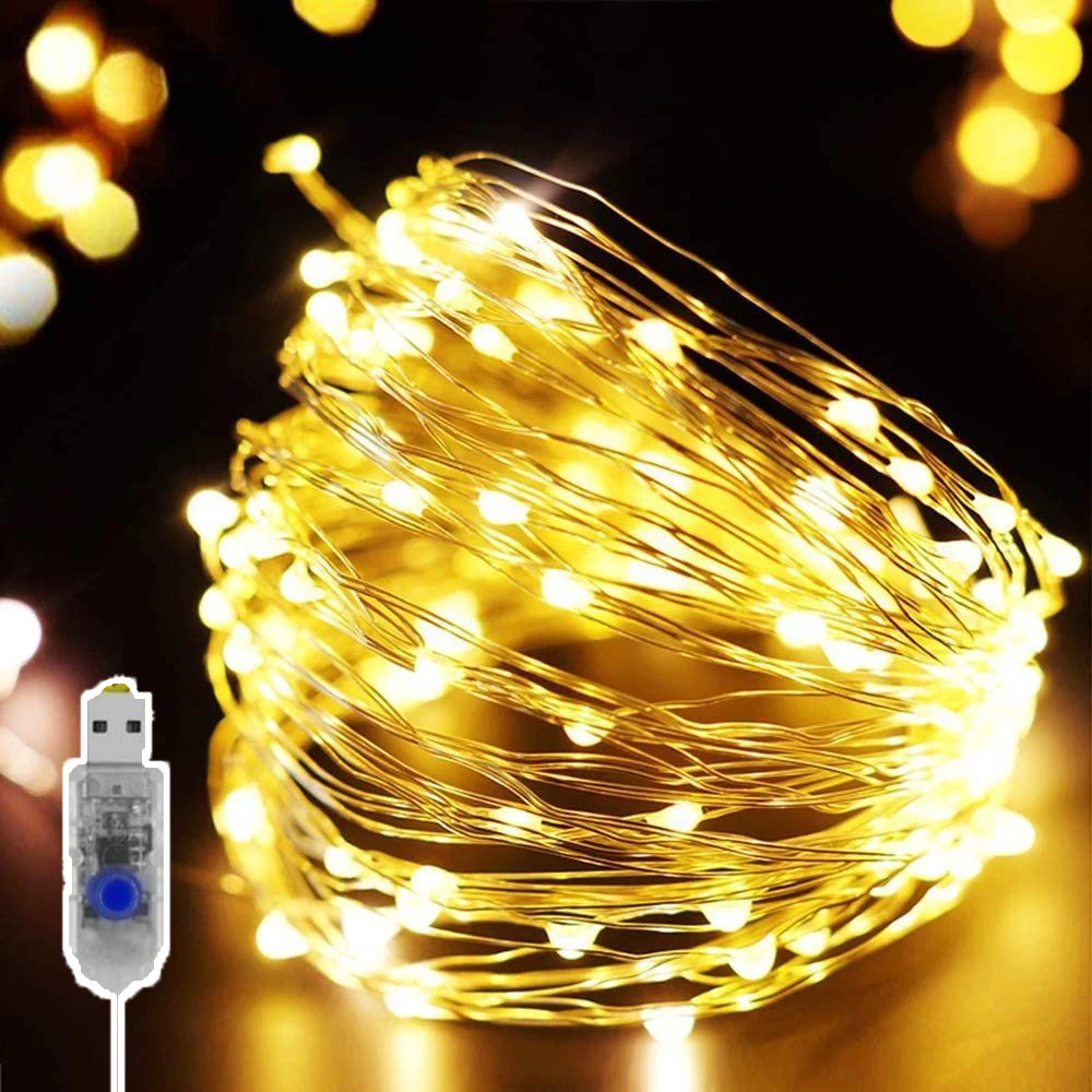 20M-200LED-String-Lights-USB-Alloy-Wire-Garland-Fairy-Lights-Outdoor ...