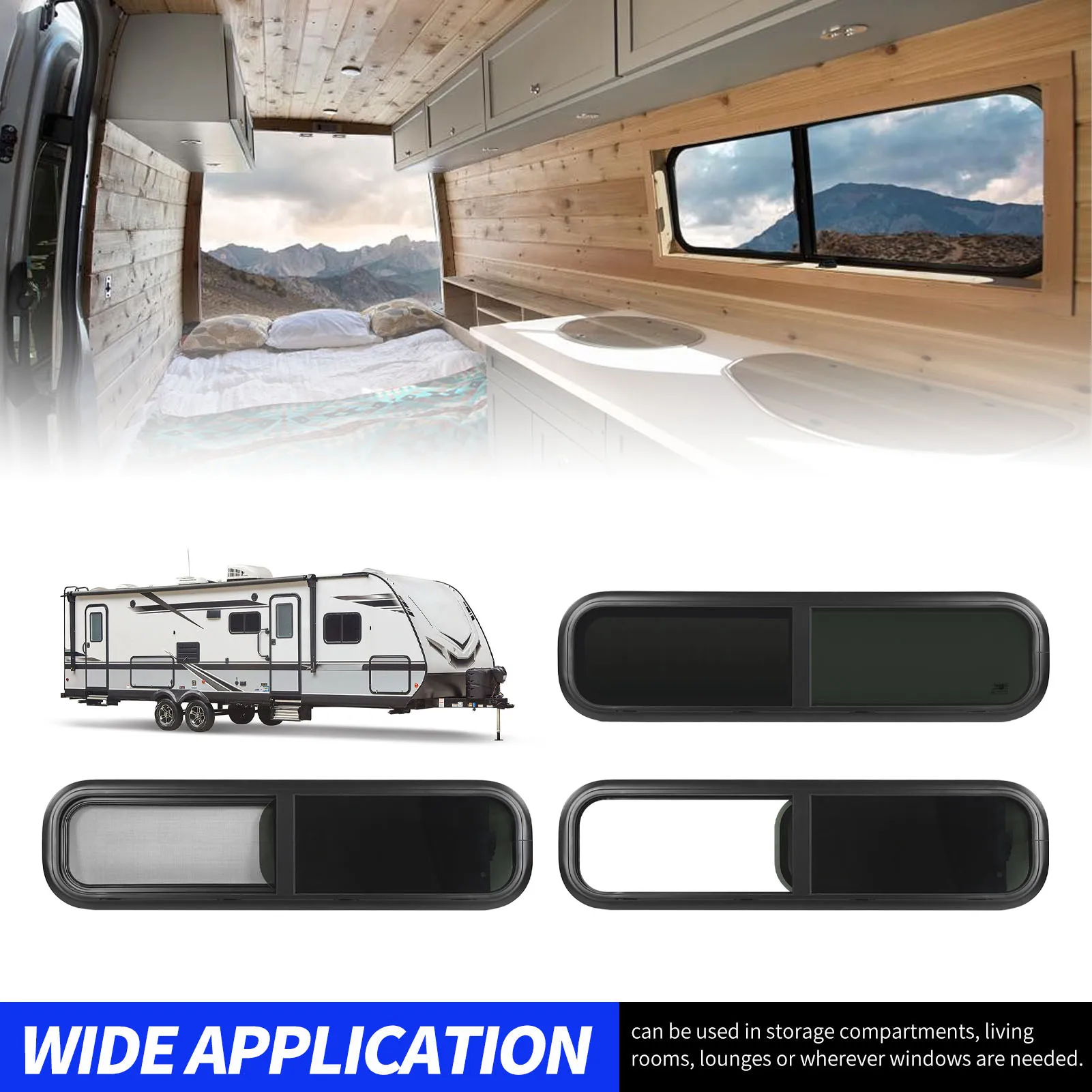 900*300mm Horizontal Sliding RV Window 35.4 X 11.8in Uv Resistant with ...