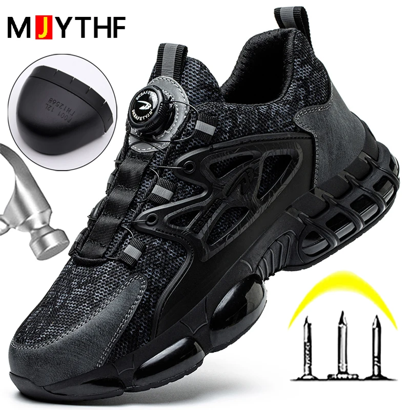 New-Rotating-Button-Work-Sneakers-Safety-Shoes-Men-Steel-Toe-Shoes-Work ...
