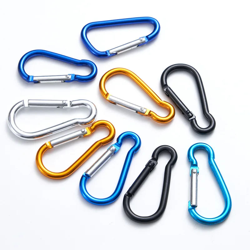 10pcs-Mini-Carabiner-Keychain-Alluminum-Alloy-D-ring-Buckle-Spring ...