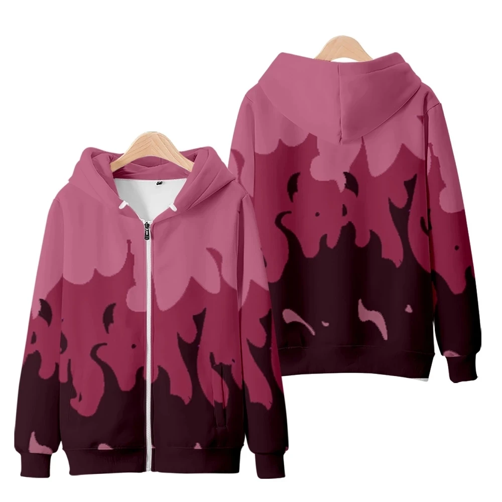 Aphmau Merch Hoodie Zipper Flame Purple And Red 3D Print Jacket Coat ...