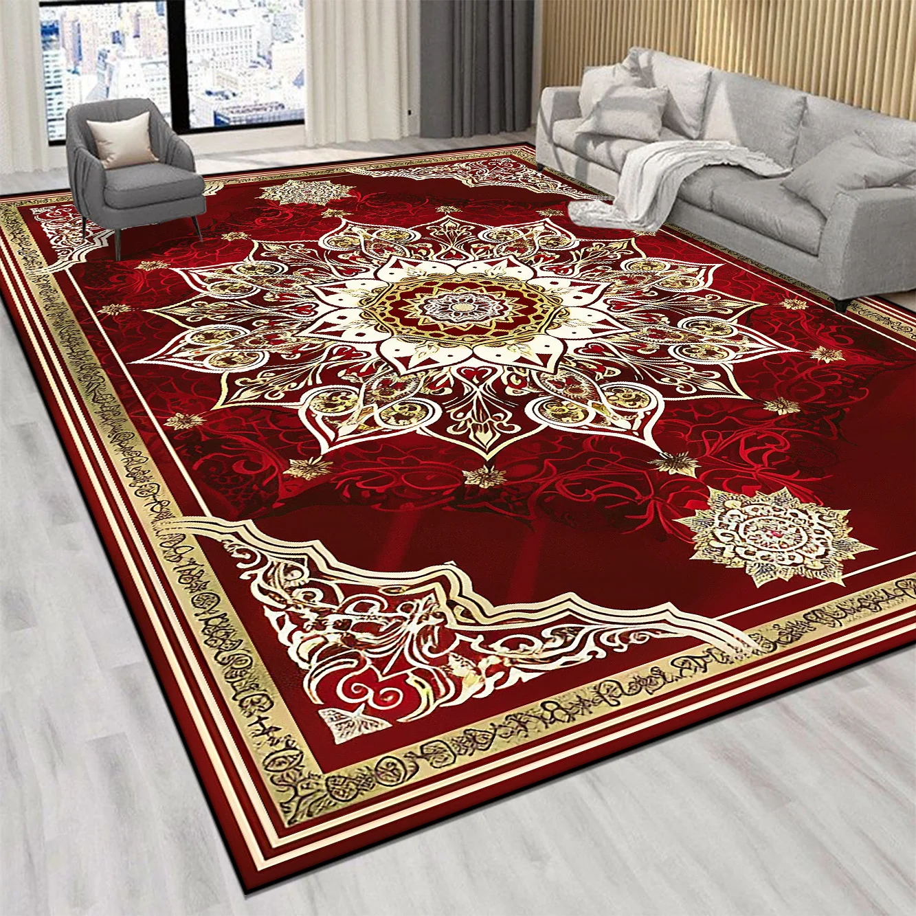 Persian-Luxury-Red-Carpet-Living-Room-Large-Size-Rug-Non-slip-Coffee ...