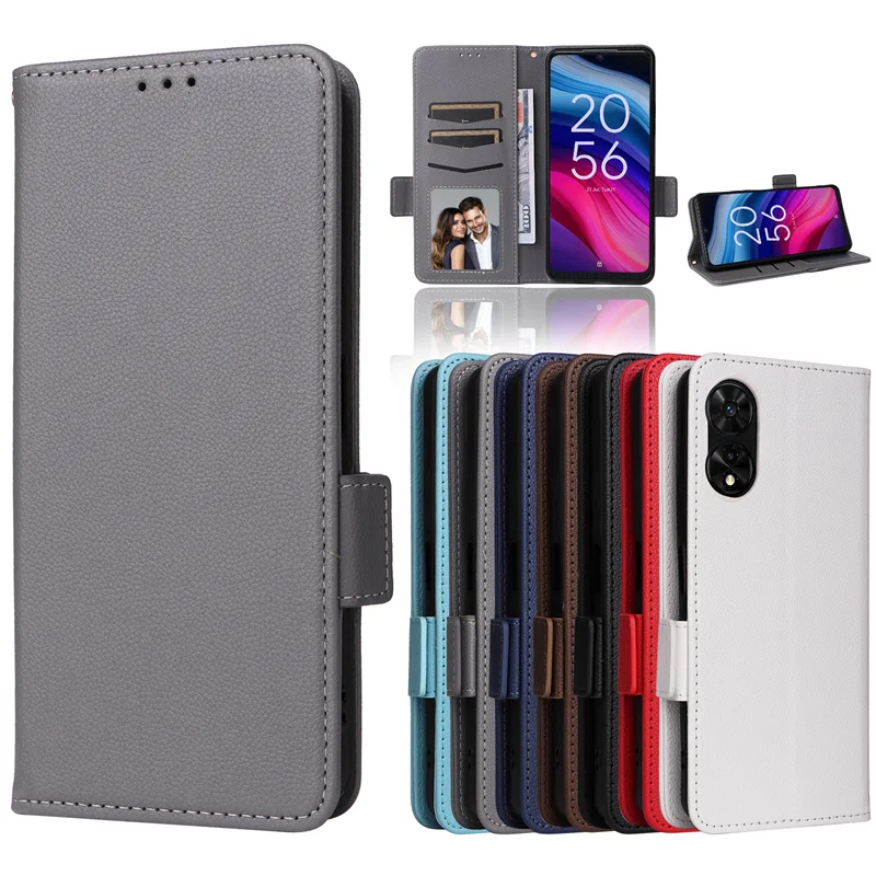 For-TCL-505-T509K-T5094-luxury-smooth-side-buckle-wallet-magnetic-case ...