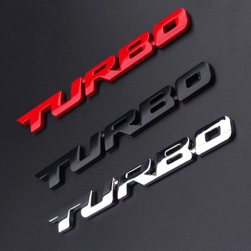 TURBO-Car-3D-Zinc-Alloy-Stickers-Body-Rear-Label-Side-Trim-Decals-Car ...