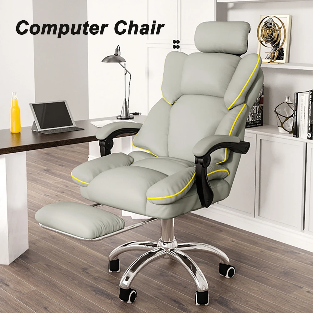 PU-Leather-Gaming-Desk-Chair-With-Headrest-Lumbar-Support-Adjustable ...