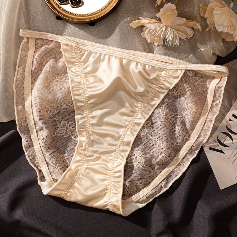 Women-Sexy-Mesh-Lace-Satin-Smooth-Soft-Luxury-Style-Underwear-Flower ...