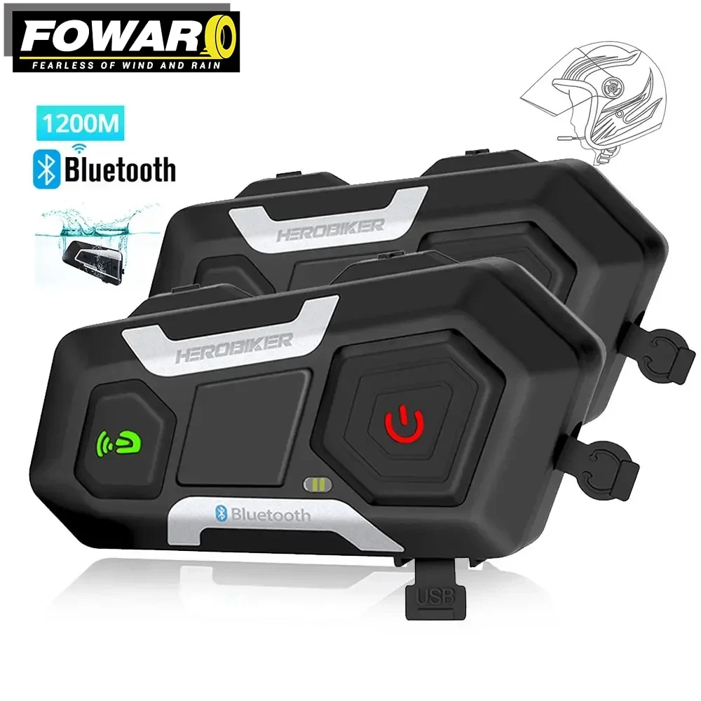 HEROBIKER-Headset-Helmet-Bluetooth-Intercom-Wireless-Waterproof-Moto ...