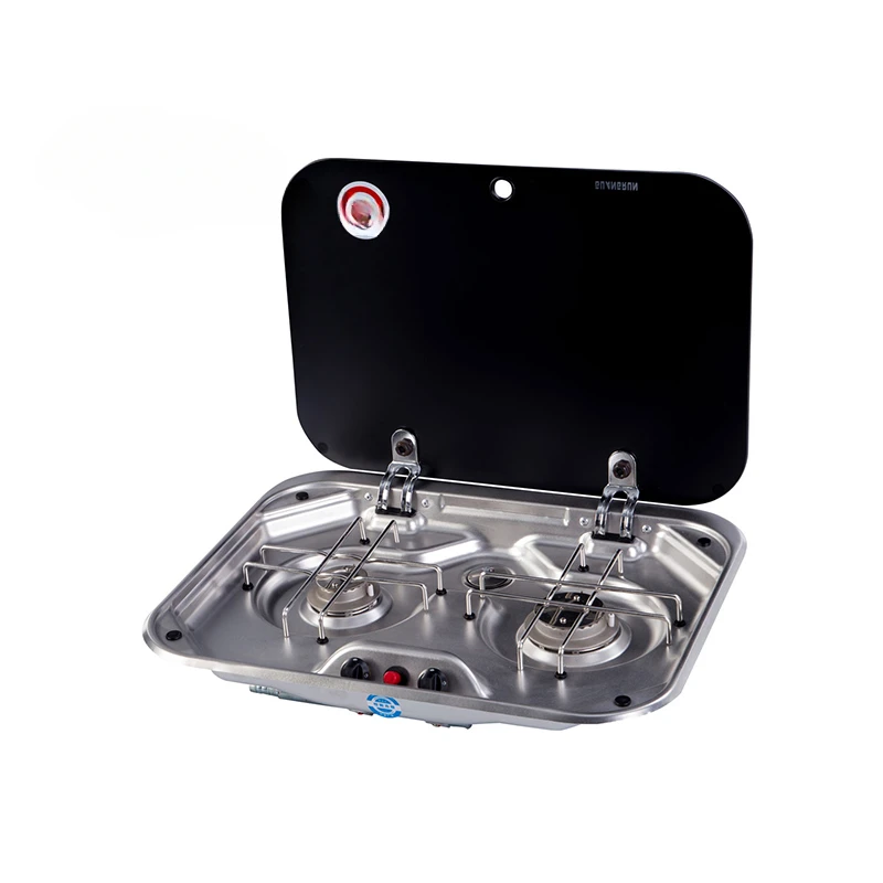 Stainless-Steel-RV-Gas-Stove-Cooker-With-Cover-For-Caravans-Folding ...