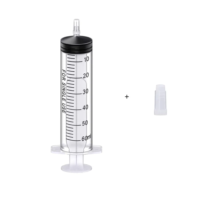 1/5/10pcs 1-60mL Plastic Syringe with cap Reusable Measuring Injection ...