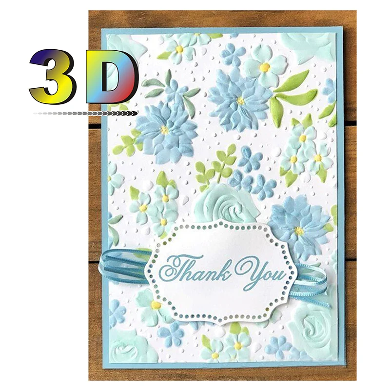 3d-Embossed-Folder-Of-New-Rural-Flowers-Used-For-Card-Making-Scrapbook ...