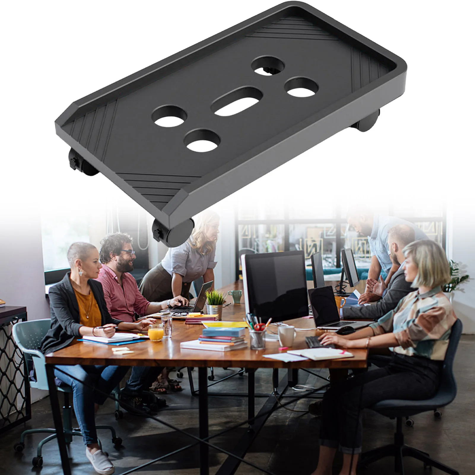 Computer Tower Stand Under Desk PC Case Cart With Multiple Airing Holes ...