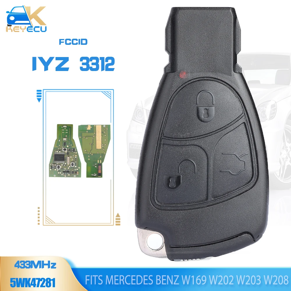 KEYECU FCCID: IYZ 3312 Smart Remote Key 315/433Mhz 2 Button / 3 Button ...