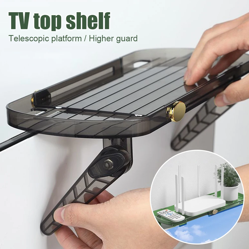 TV-Screen-Top-Shelf-Rack-Telescopic-Computer-Monitor-Desktop-Display ...