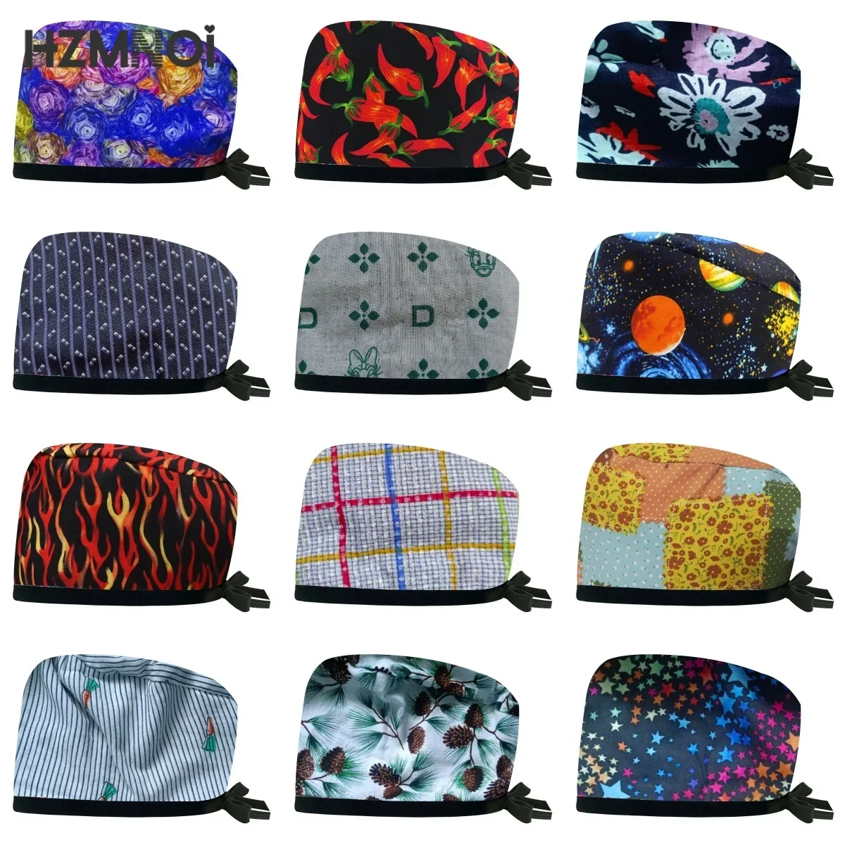 Wholesale-Medical-Clinic-Nurse-Women-Scrub-Hats-Cartoon-Printing-Cotton ...
