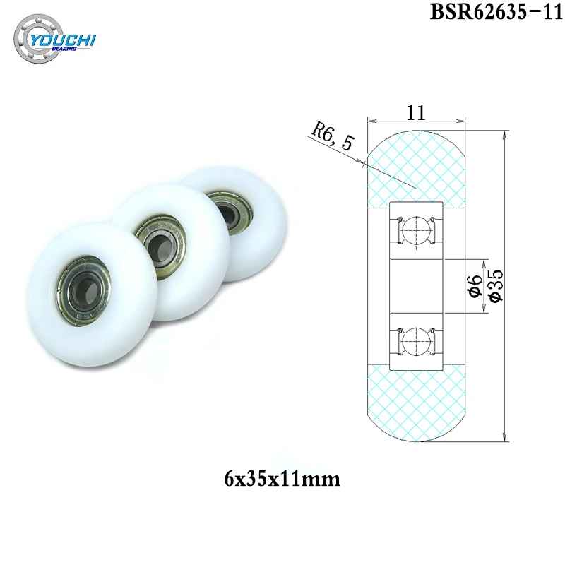 35mm-Rowing-Seat-Wheels-6x35x11mm-Rower-POM-Pulleys-BSR62635-11-6-35 ...